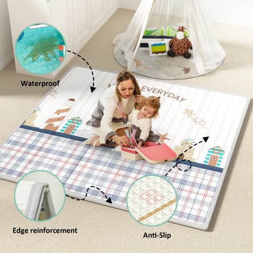 UANLAUO Baby Playpen with Mat, 59x59inch Playpen for Babies and Toddlers, Extra Large Baby Playpen,Kids Play Pen,Baby Fence,Big Playpen for Infants with Gate,Playard for Baby