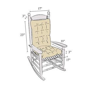 Trendcode Rocking Chair Cushion, Non-Slip Memory Foam Filled, Indoor,Patio furniture&Outdoor Use,Back 23''x17''/Seat 19''x17'' (Beige)