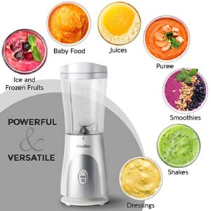 Mueller Ultra Bullet Personal Blender for Shakes and Smoothies with 15 Oz Travel Cup and Lid, Juices, Baby Food, Heavy-Duty Portable Blender & Food Processor, White