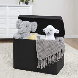 Sammy & Lou Black Felt Toy Box; Collapsible; Two Handles; Hinged Lid; 22 in x 14.5 in x 15 in