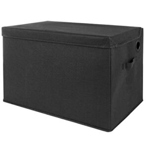 Sammy & Lou Black Felt Toy Box; Collapsible; Two Handles; Hinged Lid; 22 in x 14.5 in x 15 in