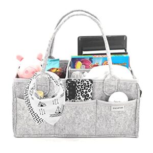 Baby Diaper Caddy Organizer - Diaper Holder for Change Table - Large Organizers - Car Organizer - Storage Basket with Handle for Dresser - Nursery Changing Baskets - Diaper Caddy for Car  (Bundle)