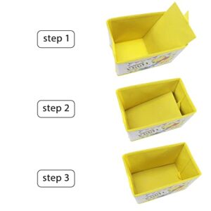 GUODONG Cartoon Storage Box Cute Yellow Case Desk Foldable Baskets Storage Bin for Kids Brithday Girls Gifts Accessories Room Decor, 18.5x11.5x14cm