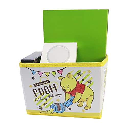 GUODONG Cartoon Storage Box Cute Yellow Case Desk Foldable Baskets Storage Bin for Kids Brithday Girls Gifts Accessories Room Decor, 18.5x11.5x14cm