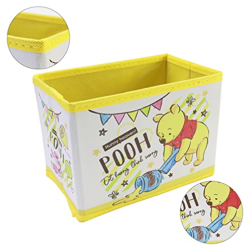 GUODONG Cartoon Storage Box Cute Yellow Case Desk Foldable Baskets Storage Bin for Kids Brithday Girls Gifts Accessories Room Decor, 18.5x11.5x14cm