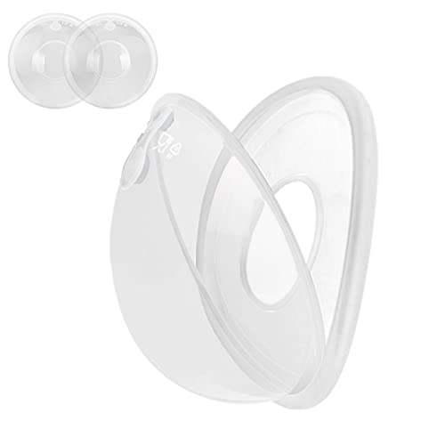 Chargenyang Breast Shells Nursing Cups Milk Saver Protect Sore Nipples for Breastfeeding Collect Breastmilk Leaks for Nursing Moms Soft and Flexible Silicone Material Reusable, 2-Pack