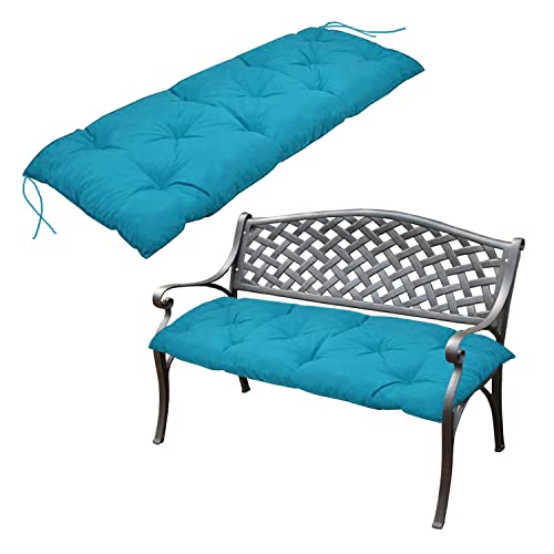 Yddsky Waterproof Indoor/Outdoor Garden Bench Seat Cushions,Thicken Patio Bench Soft Rocking Chairs Pad Lounger Seat for Wicker Loveseat Settee (59 X 19.6 in,Turquoise)