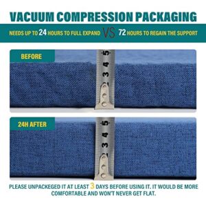 mudilun Indoor Bench Cushion 40 * 18 * 2inch,Piano Cushions with Non-Slip Bottom,Soft and Comfortable with Zipper Porch Swing Cushions,Rectangular Indoor/Outdoor Furniture Seat Cushion(Blue)