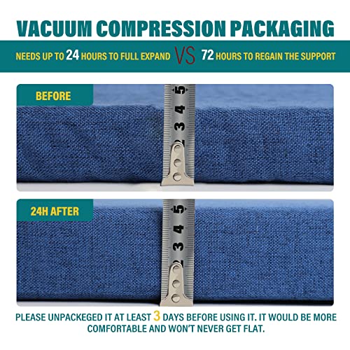 mudilun Indoor Bench Cushion 40 * 18 * 2inch,Piano Cushions with Non-Slip Bottom,Soft and Comfortable with Zipper Porch Swing Cushions,Rectangular Indoor/Outdoor Furniture Seat Cushion(Blue)