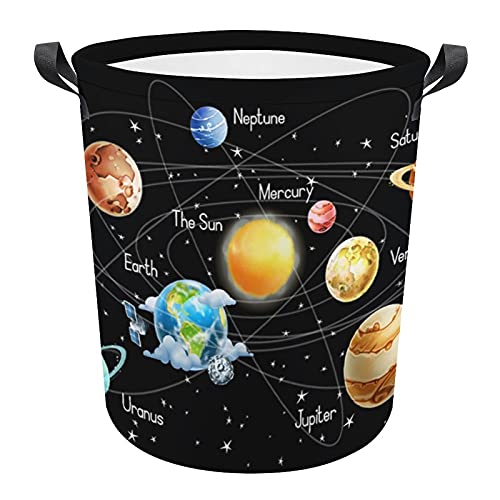 Galaxy Space Solar System Collapsible Laundry Baskets Hamper Large Dirty Clothes Basket with Handles Washing Bins Toys Storage Organizer for Nursery Dorm Bedroom Bathroom