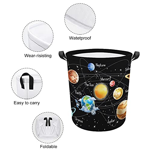 Galaxy Space Solar System Collapsible Laundry Baskets Hamper Large Dirty Clothes Basket with Handles Washing Bins Toys Storage Organizer for Nursery Dorm Bedroom Bathroom