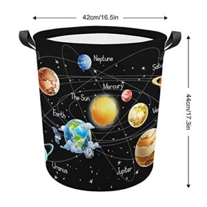 Galaxy Space Solar System Collapsible Laundry Baskets Hamper Large Dirty Clothes Basket with Handles Washing Bins Toys Storage Organizer for Nursery Dorm Bedroom Bathroom