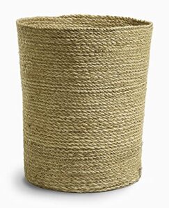 fab habitat extra large storage basket - handmade, natural, seagrass & jute - organizer for blankets, towels, pillows, toys, laundry, baby, kids, plants, home décor - williamsburg - ivory xl