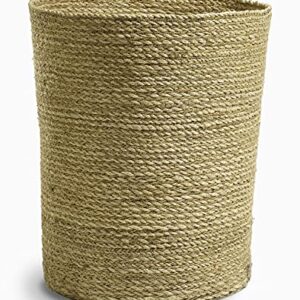 Fab Habitat Extra Large Storage Basket - Handmade, Natural, Seagrass & Jute - Organizer for Blankets, Towels, Pillows, Toys, Laundry, Baby, Kids, Plants, Home Décor - Williamsburg - Ivory XL