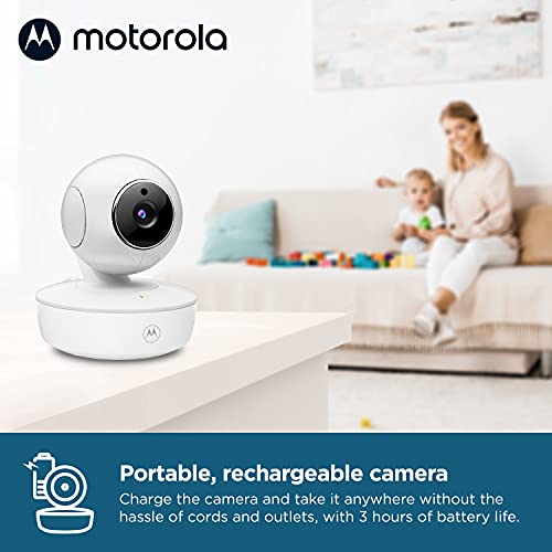 Motorola Baby Monitor-VM36XL Portable Video Baby Monitor with Camera, 1000ft Range 2.4 GHz Wireless 5" Screen, 2-Way Audio, Remote Pan, Tilt, Zoom, Room Temperature Sensor, Lullabies, Night Vision