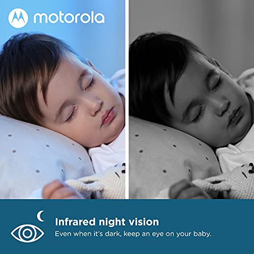 Motorola Baby Monitor-VM36XL Portable Video Baby Monitor with Camera, 1000ft Range 2.4 GHz Wireless 5" Screen, 2-Way Audio, Remote Pan, Tilt, Zoom, Room Temperature Sensor, Lullabies, Night Vision