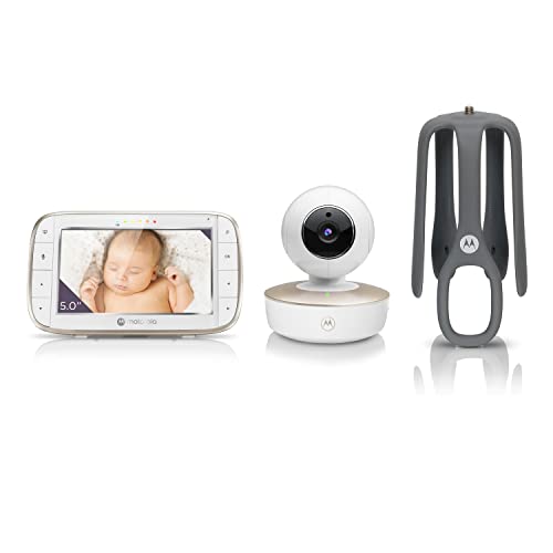 Motorola Baby Monitor - VM855-5 WiFi Video Baby Monitor with Camera and Crib Mount, HD 720p - Connects to Smart Phone App, 1000ft Range, 2-Way Audio, Remote Pan-Tilt, Digital Zoom, Room Temp, Music