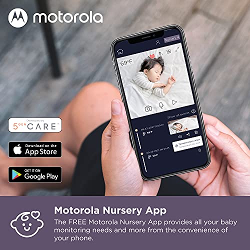 Motorola Baby Monitor - VM64-4.3" WiFi Video Baby Monitor with Camera HD 1080p - Connects to Smart Phone App, 1000ft Long Range, 2-Way Audio, Remote Pan-Tilt-Zoom, Room Temp, Lullabies, Night Vision