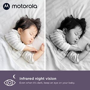 Motorola Baby Monitor - VM64-4.3" WiFi Video Baby Monitor with Camera HD 1080p - Connects to Smart Phone App, 1000ft Long Range, 2-Way Audio, Remote Pan-Tilt-Zoom, Room Temp, Lullabies, Night Vision