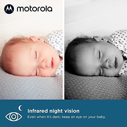 Motorola Baby Monitor-VM50G Video Baby Monitor with 2 Cameras, 1000ft Range 2.4 GHz Wireless 5" Split Screen, 2-Way Audio, Remote Pan, Tilt, Zoom, Room Temperature Sensor, Lullabies, Night Vision