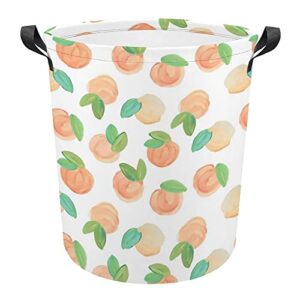 peach laundry storage basket waterproof foldable laundry hamper with handles for baby nursery college dorms kids bedroom