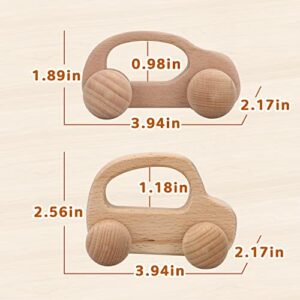 TOY Life Wooden Toys Cars, Montessori Toys for Babies 0-6-12 Months, Baby Rattle Toy Cars for Toddlers 1-3, Wooden Baby Toys for 1 + Year Old, Baby Boy Nursery Decor Natural Wood Rattle Baby Push Cars