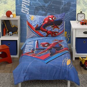 Crown Crafts Infant Products Marvel Spiderman 4 Piece Toddler Bedding Set