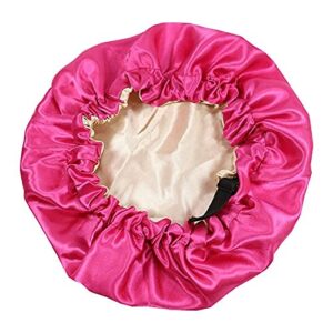 YAFIYGI Baby Satin Bonnet,Sleep Cap with Double Layer Reversible Adjustable Silk Satin Bonnet for 6-36 Months Baby and ​Teens Rose