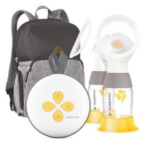 medela breast pump | swing maxi double electric | portable breast pump | usb-c rechargeable | bluetooth | closed system | with carry bag