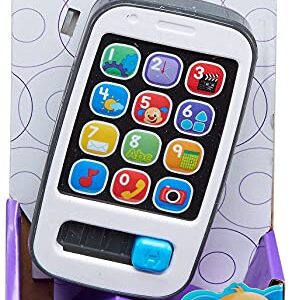 Fisher-Price Baby Learning Toy, Laugh & Learn Smart Phone, Electronic Toy with Lights and Music for Babies and Toddlers, Gray