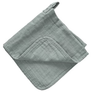 mozah muslin pacifier lovey blanket - organic security blanket lovies for babies lovey pacifer holder (belgian grey)