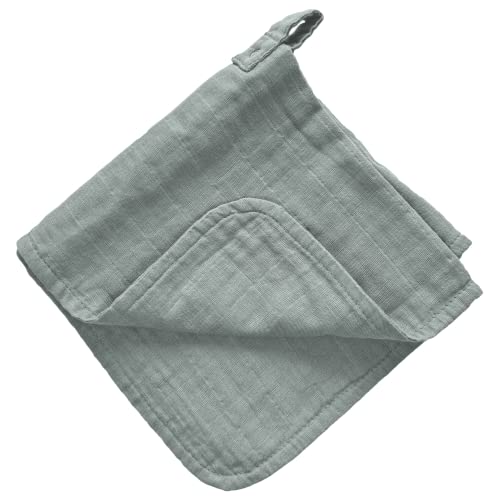 MOZAH Muslin Pacifier Lovey Blanket - Organic Security Blanket Lovies for Babies Lovey Pacifer Holder (Belgian Grey)