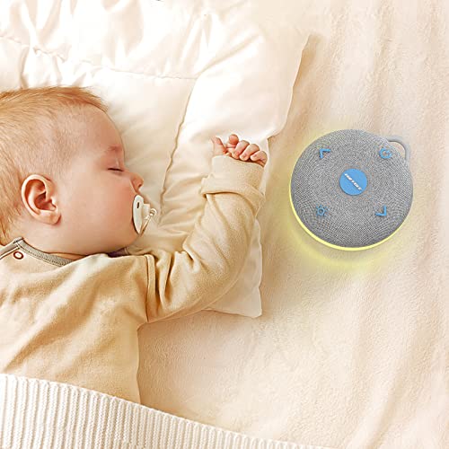 Portable White Noise Machine Baby with 17 Soothing Sounds | 8 Night Lights | USB Rechargeable | Travel Size for Sleeping & On The Go - Nursery Babies Kids