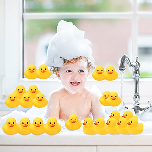 Rubber Duck Bath Toys , 50Pack Mini Rubber Ducky Rubber Duck Bulk Float Duck Baby Bath Toy, Shower Birthday Party Favors Gift Classroom Summer Beach Pool Party Games