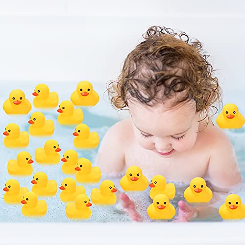 Rubber Duck Bath Toys , 50Pack Mini Rubber Ducky Rubber Duck Bulk Float Duck Baby Bath Toy, Shower Birthday Party Favors Gift Classroom Summer Beach Pool Party Games