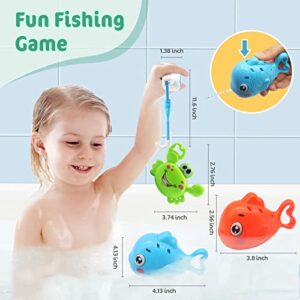 ZEAGUS Bath Toys Set for Toddlers 1-3, Bath Toy Storage Bag Hooks,Baby Bathtub Toys with 36 Letters and Numbers,Shower Toys Bath Time with 3 Fishing Toys and Water Gun Floating for Baby Pool Toys