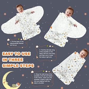 Ftikvo Swaddle-Blanket Baby Girl & Boy Swaddles Newborn Infant Transition Safe Wrap Blankets 100% Cotton Breathable (Dinosaur, 3-6 Month)