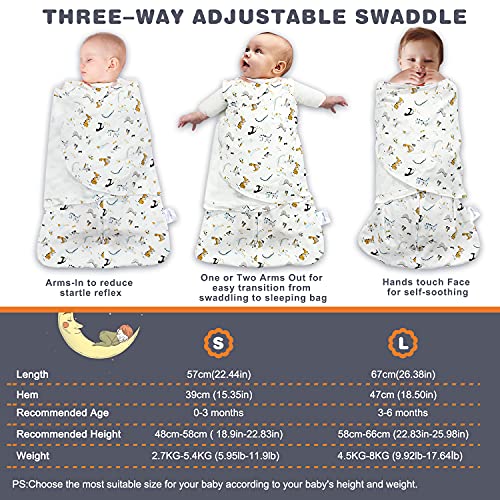 Ftikvo Swaddle-Blanket Baby Girl & Boy Swaddles Newborn Infant Transition Safe Wrap Blankets 100% Cotton Breathable (Dinosaur, 3-6 Month)