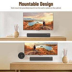 BESTISAN Soundbar for TV Soundbar Wireless Bluetooth 5.0 Sound Bar with 3 Equalizer Modes for Home Theater, Game, PC, Phones (Remote Control, DSP, Bass/Tweeter Adjustable, Wall Mounted)