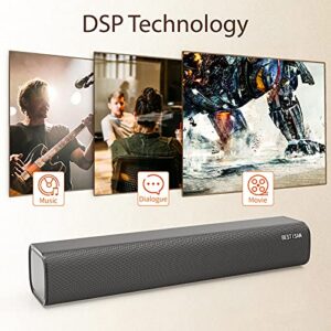 BESTISAN Soundbar for TV Soundbar Wireless Bluetooth 5.0 Sound Bar with 3 Equalizer Modes for Home Theater, Game, PC, Phones (Remote Control, DSP, Bass/Tweeter Adjustable, Wall Mounted)