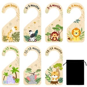 r horse 8pcs safari baby closet dividers double sided baby closet organizers nursery hanger dividers wood baby closet size dividers for baby boy girls baby shower birthday gift christmas (0-24 months)