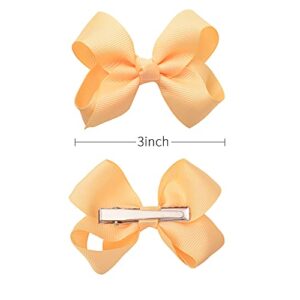 80 PCS Boutique Grosgrain Ribbon Pinwheel 3" Hair Bows Alligator Clips For Babies Toddlers Teens