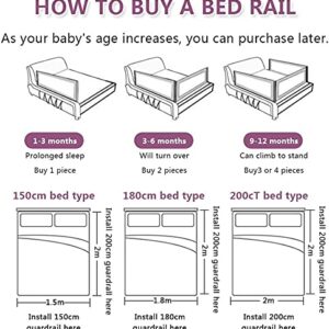 Lsbod Bed Rail for Toddlers Extra Long Rails for Kids Twin Full Queen King Size Mattress, Baby Toddler Safety Rail Guard(1 Side 78" L)