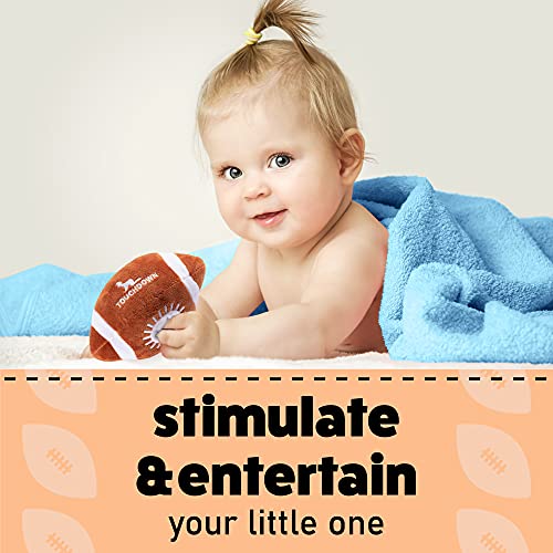 Plush Baby Football Rattle | Learning Content | Great Gift for Baby and Toddler Girls or Boys | 0-36 Months