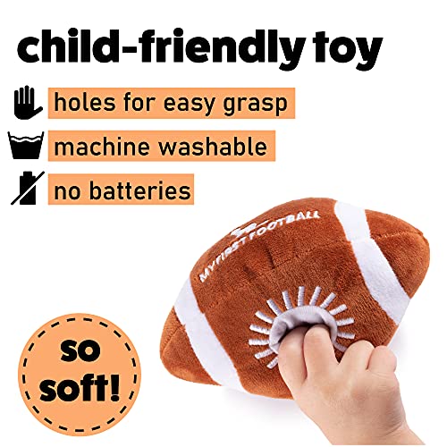 Plush Baby Football Rattle | Learning Content | Great Gift for Baby and Toddler Girls or Boys | 0-36 Months