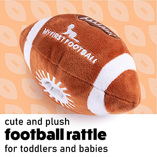 Plush Baby Football Rattle | Learning Content | Great Gift for Baby and Toddler Girls or Boys | 0-36 Months