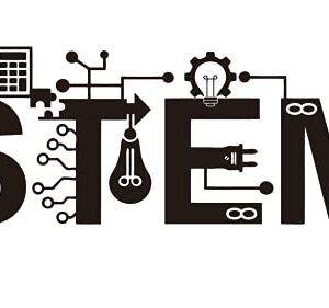 Home Interior Sticker STEM Technology Wall Art Sticker for Classroom Laboratory,Science Math Education Wall Decal School Bedroom Wall Mural TM-70 (Black)