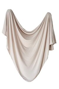 marlowe & co premium knit viscose from bamboo swaddle blanket, 47in x 47in (natural)