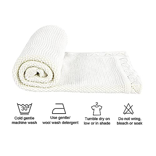 YOYI YOYI Cotton Baby Blanket Waffle Knit Toddler Blankets Soft Warm Breathable Nursery Swaddling Blankets for Girls and Boys Receiving Blanket for Crib, Stroller, car 31"x40"(Milk)