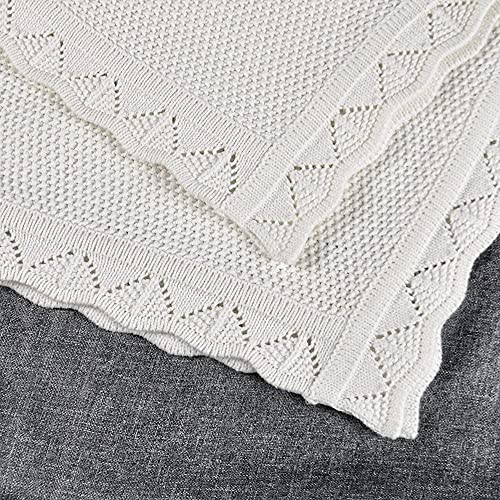 YOYI YOYI Cotton Baby Blanket Waffle Knit Toddler Blankets Soft Warm Breathable Nursery Swaddling Blankets for Girls and Boys Receiving Blanket for Crib, Stroller, car 31"x40"(Milk)